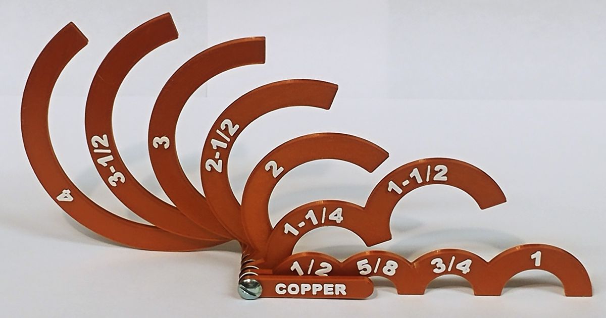 Water Pipe (Copper) sizing gauge by Lockwatcher | Download free STL ...