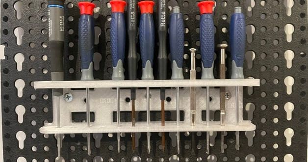 Pegboard screwdriver holder by UpstateRelic | Download free STL model ...