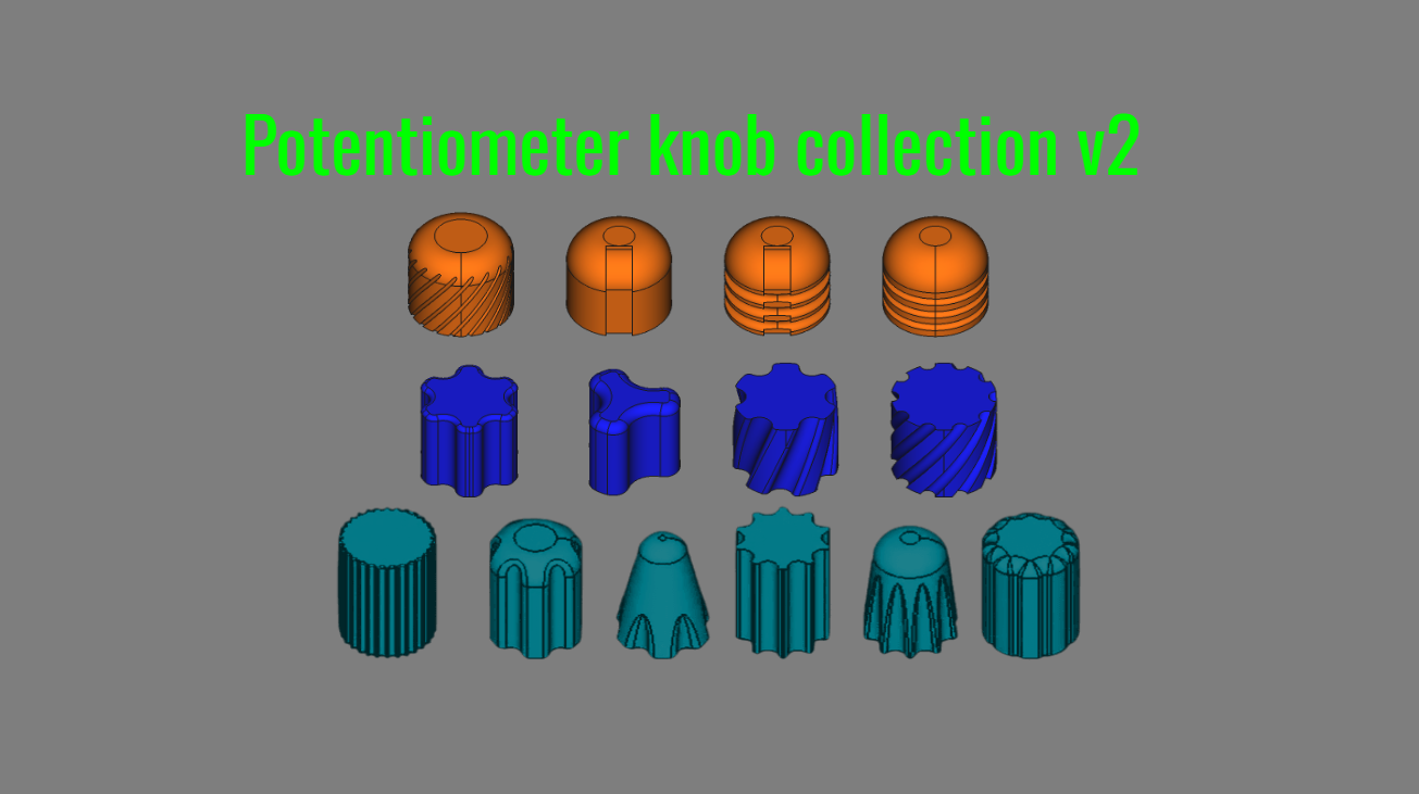 Potentiometer knob collection v2 by ICant3DPrint | Download free STL ...