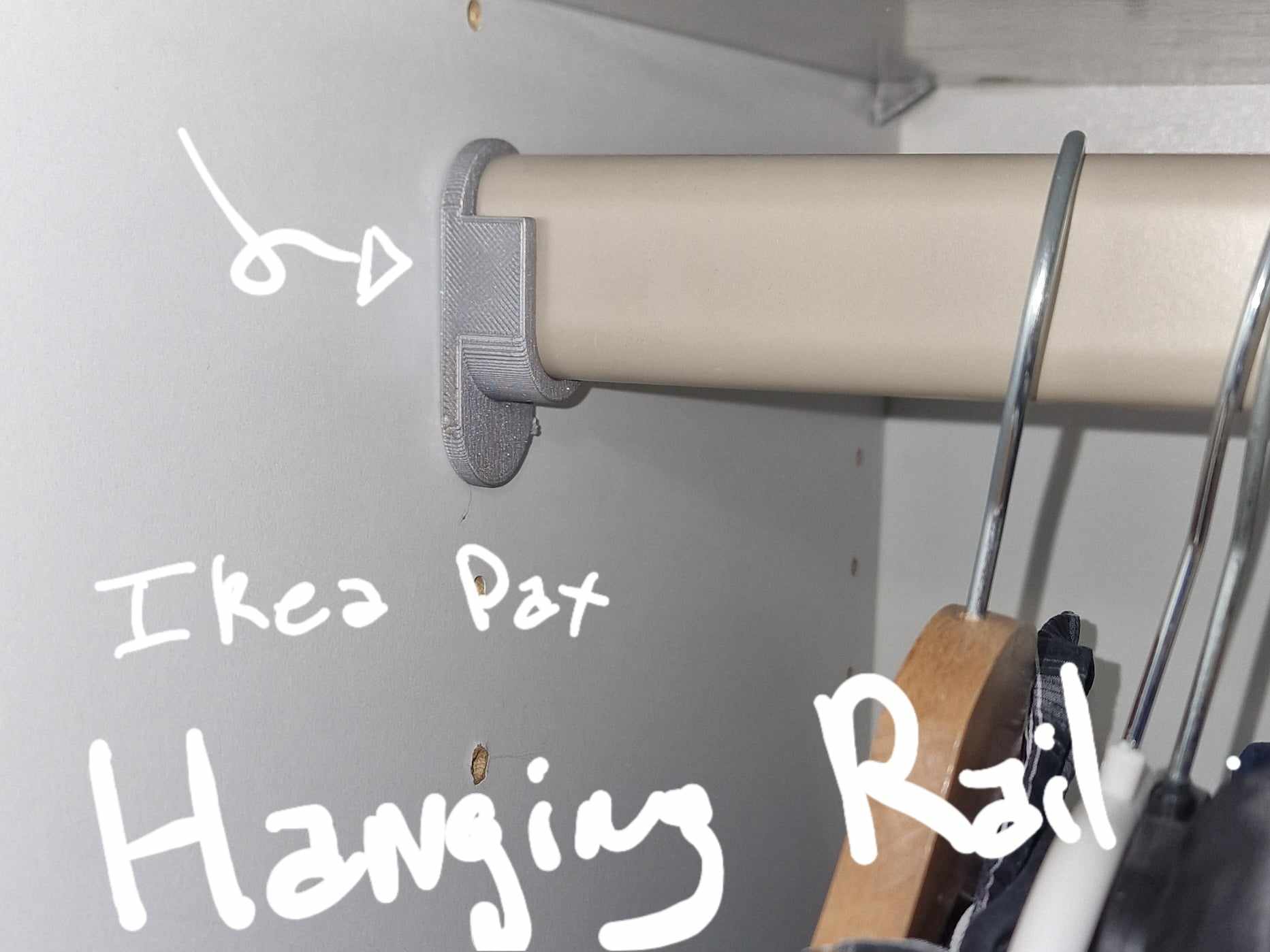Ikea pax: Hanging rail support replacement by Artem | Download free STL ...
