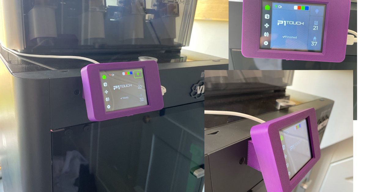 Bambulab P1 Touch replacement screen mount for p1p and p1s (angled) by ...