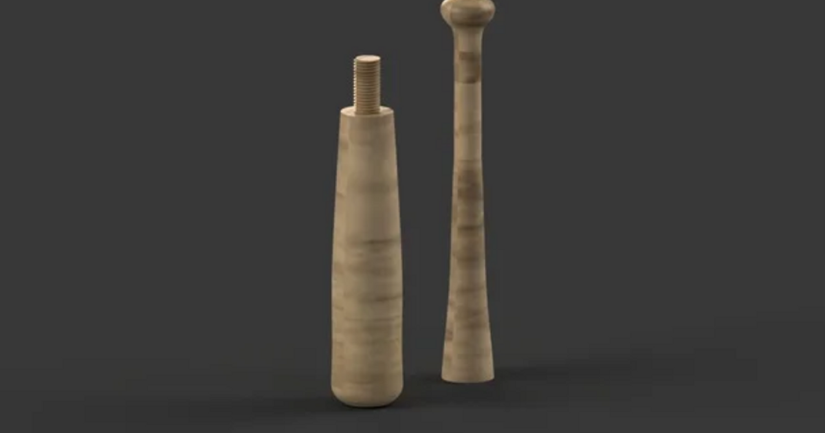 Baseball Bat - 2 Pieces Screw Together by OurAngryBadger | Download ...