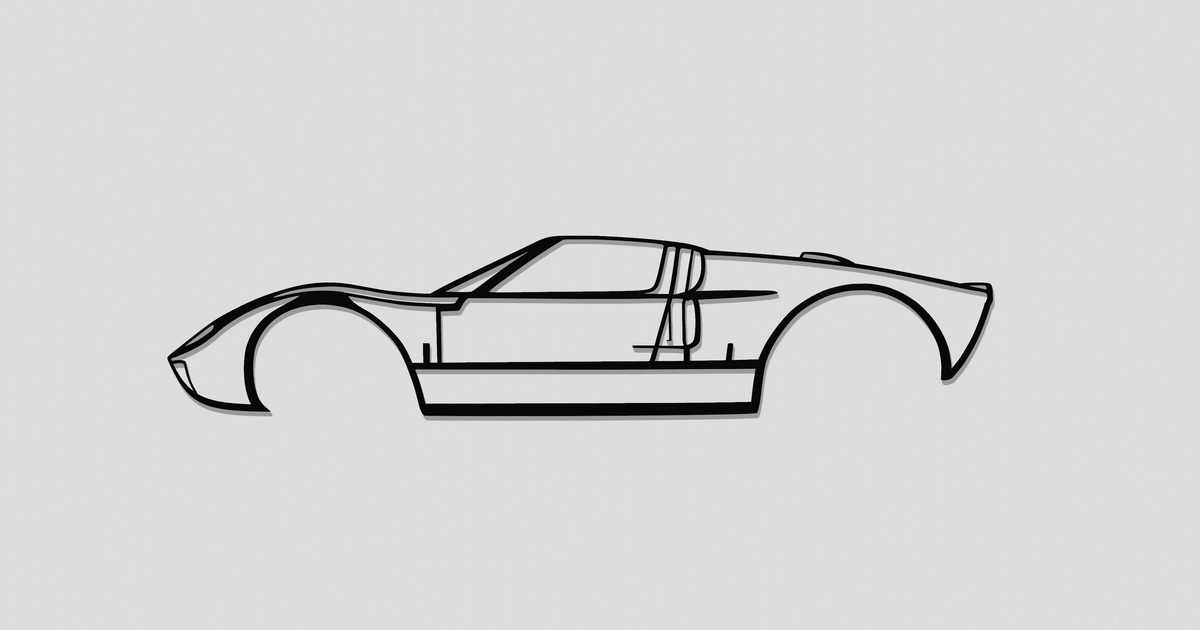 ford GT 2d Wall art by Ansh Jain | Download free STL model | Printables.com