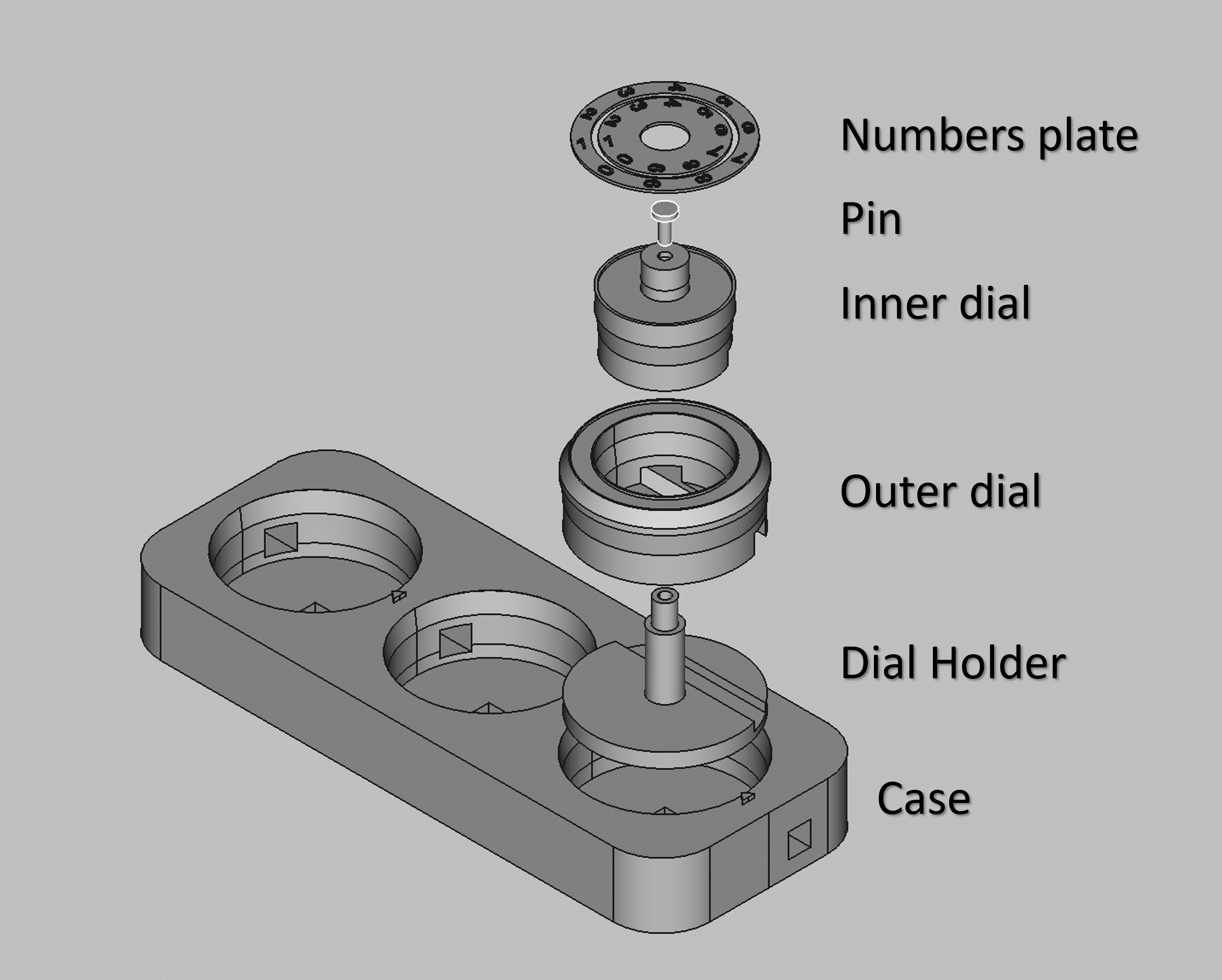 Three dials combination puzzle lock for an escape room by Jakub Věžník ...