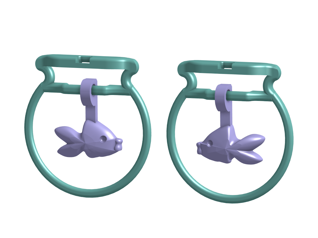 Dangly Fish Charm or Earring by lytta | Download free STL model ...