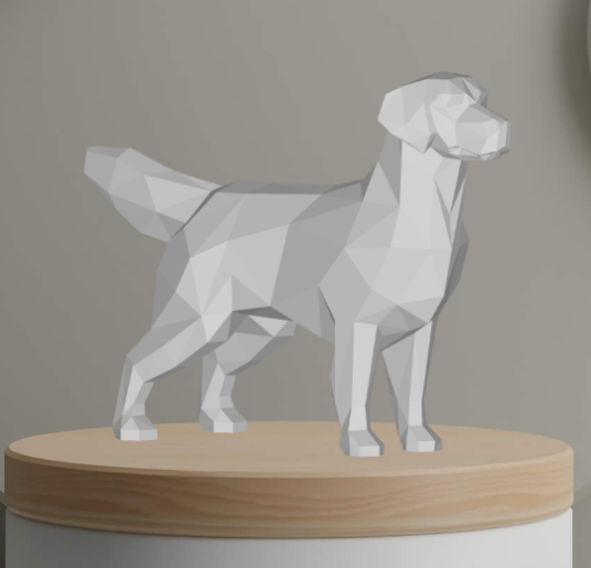 Golden retriever low poly by Martin | Download free STL model ...