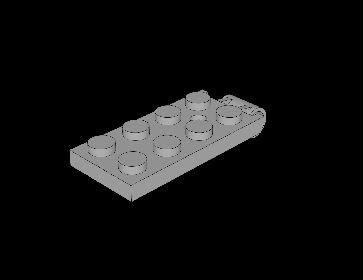 Lego Compatible (3148.dat) Hinge Plate 2 x 5 Top with Large Hole by ...