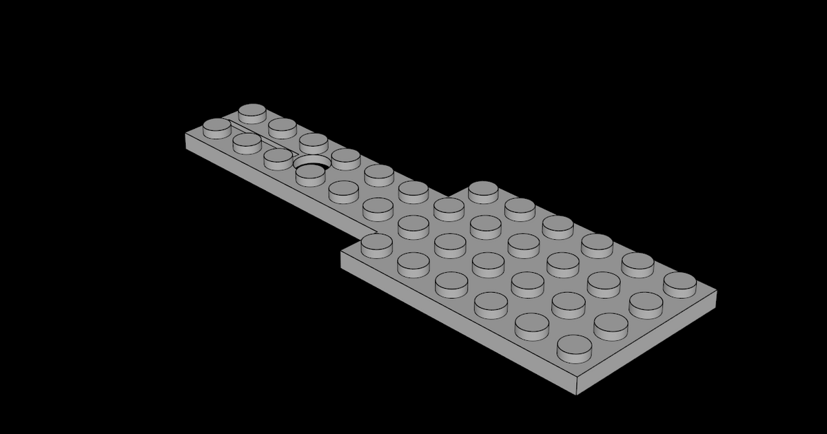 Lego Compatible (803.dat) Car Base 4 x 12 with Hole and Steering Gear ...