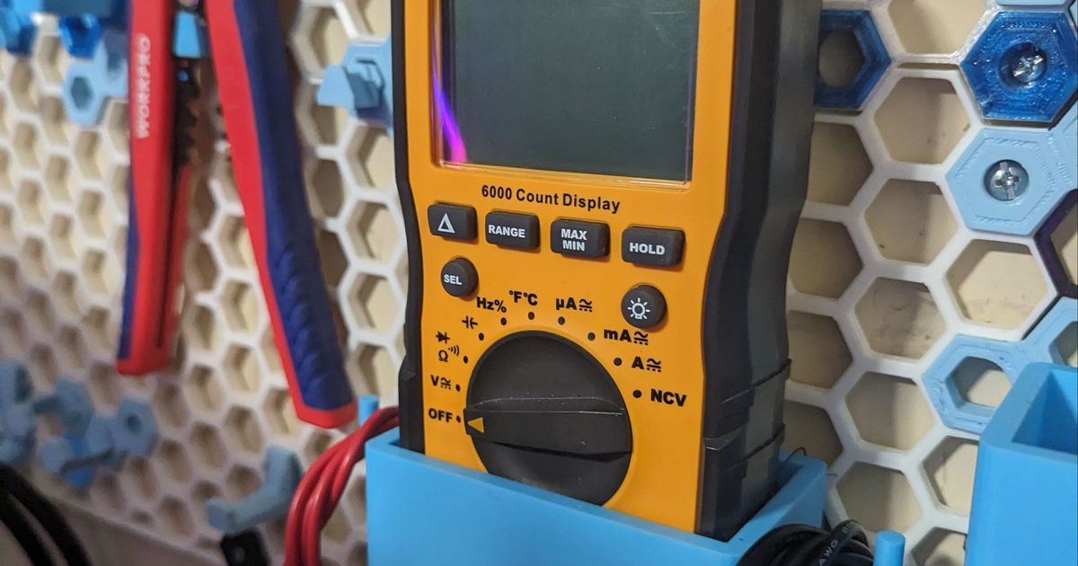 Sturdy Big Multimeter Holder for the Honeycomb Storage Wall V2 (HSW) by ...