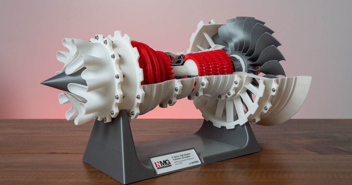 Jet Engine Stand with Plaque by Zac Reinke | Download free STL model ...