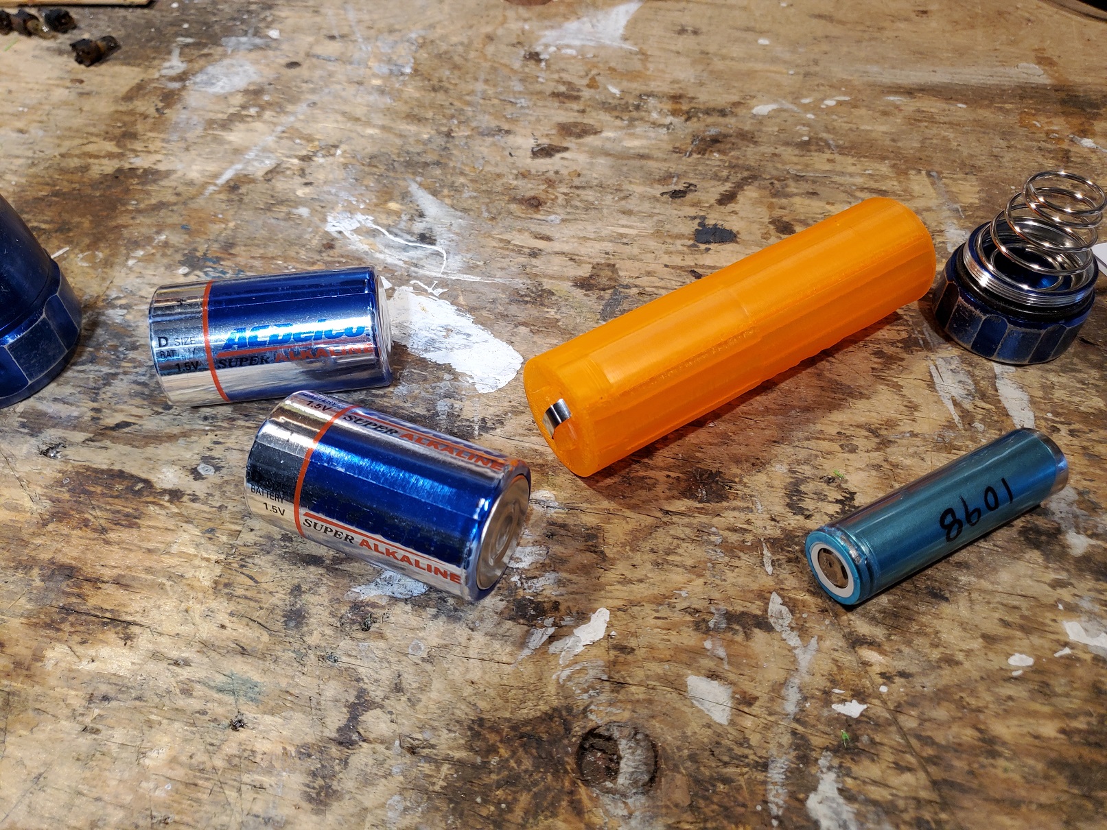 Flash Light 18650 Conversion (2x D-Cell to 1x 18650) by Alex MacKinnon ...