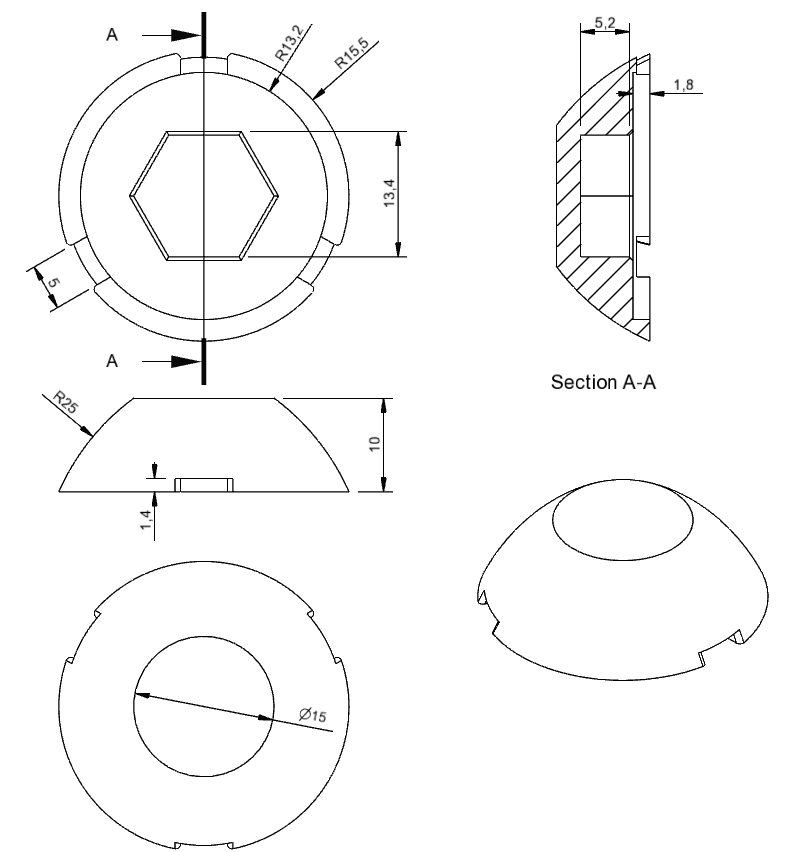 M8 hex screw cover by a123qwertz567 | Download free STL model ...