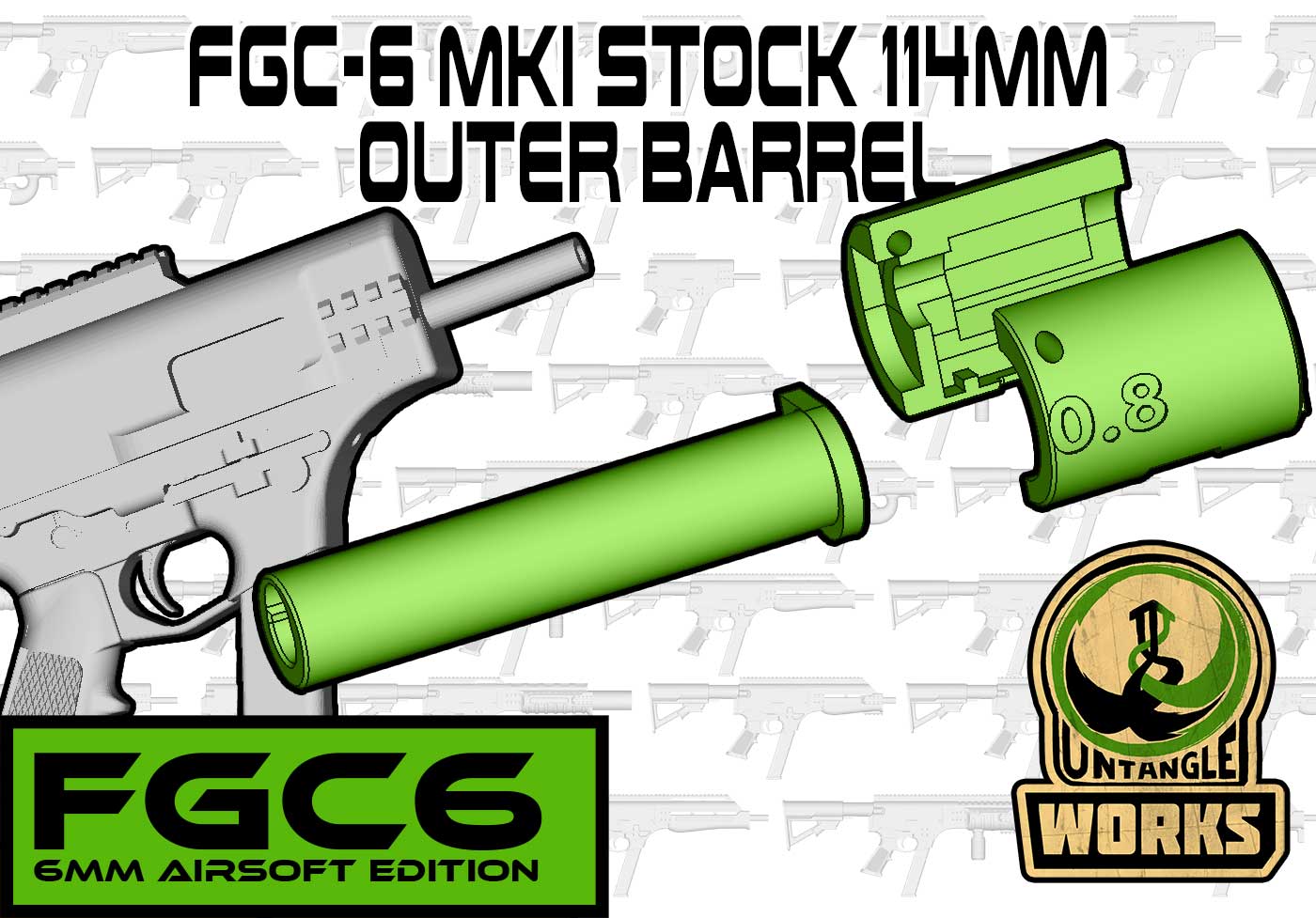 FGC-6H MKI, FGC-6BL MKI, FGC-6FA MKI, FGC-6S MKI 114mm stock outer ...