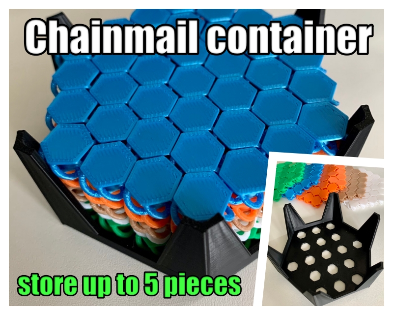 Container for 5 pcs of Nasa Chainmail Hex 4x4 by Gaudibursch74 ...