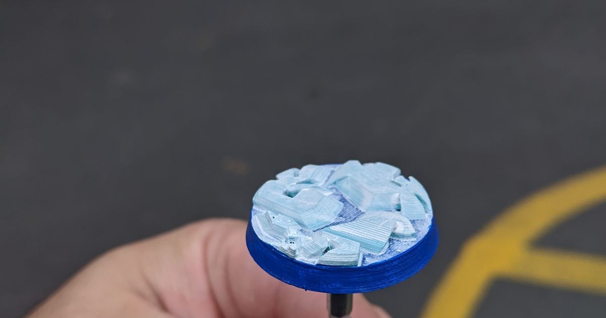 Ice Miniature Base - 32mm Round with 10x2 Magnet Hole by Aztinoth ...