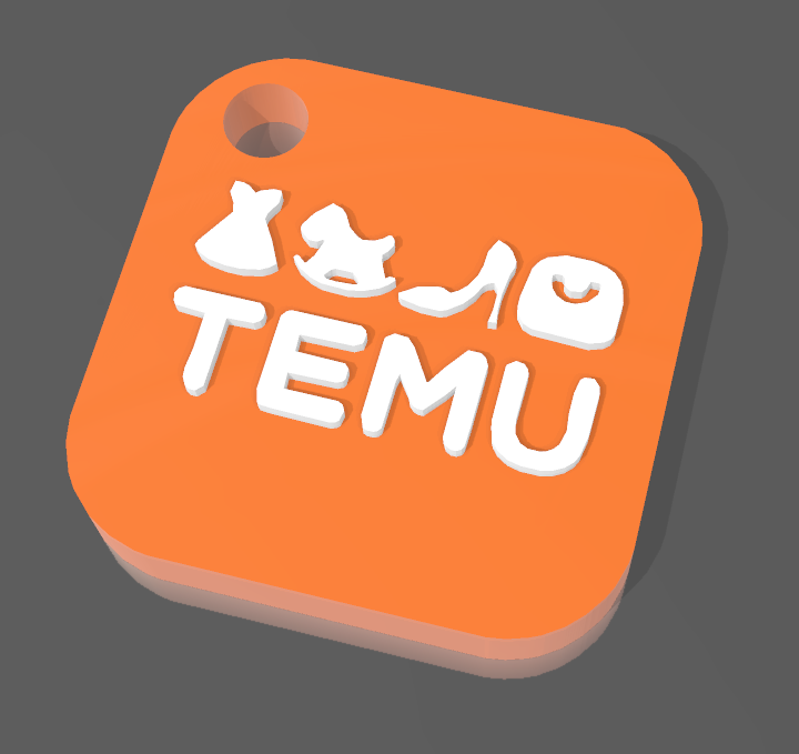 Temu logo keychain by VRsculpts | Download free STL model | Printables.com