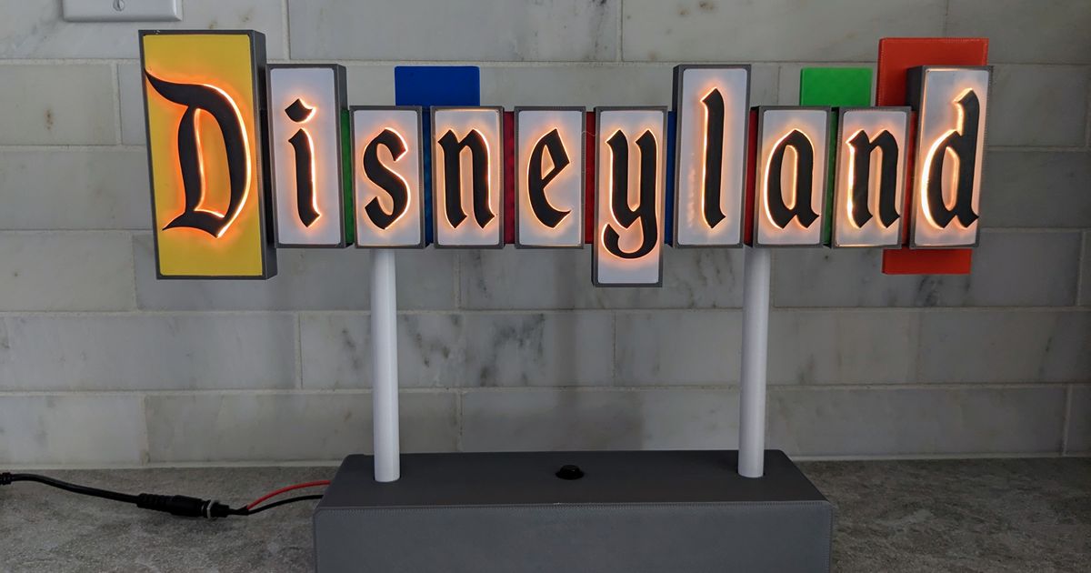 Tabletop Vintage Disneyland Sign (Multi-Material) by Owlan | Download ...