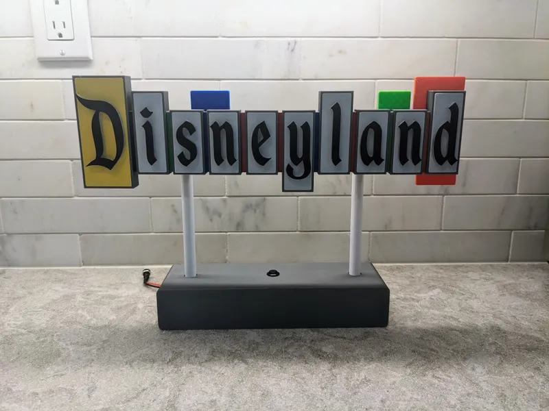 Tabletop Vintage Disneyland Sign (Multi-Material) by Owlan | Download ...