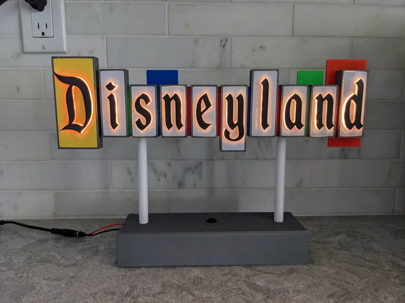 Tabletop Vintage Disneyland Sign (Multi-Material) by Owlan | Download ...