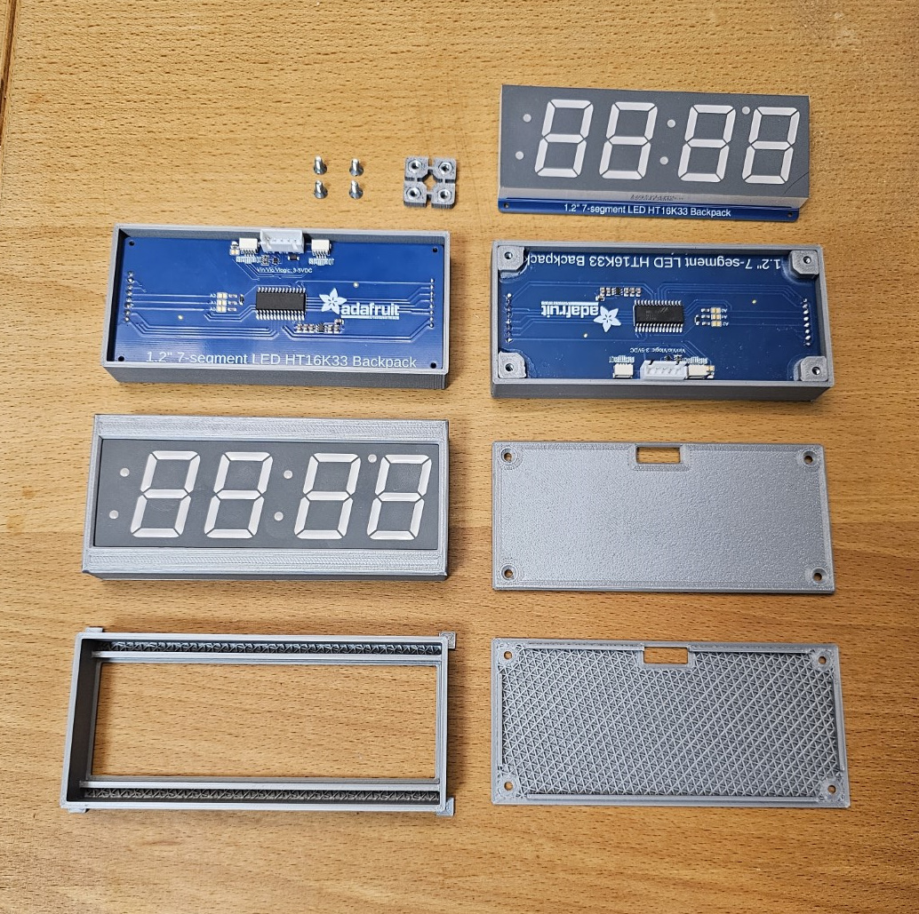 Housing For Led Large Display Adafruit 1 2 4 Digit 7 Segment Display W I2c Backpack By Maexe