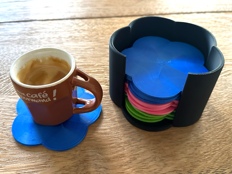 Flower Coaster and Holder - Sous verre fleur et Support de rangement by ...