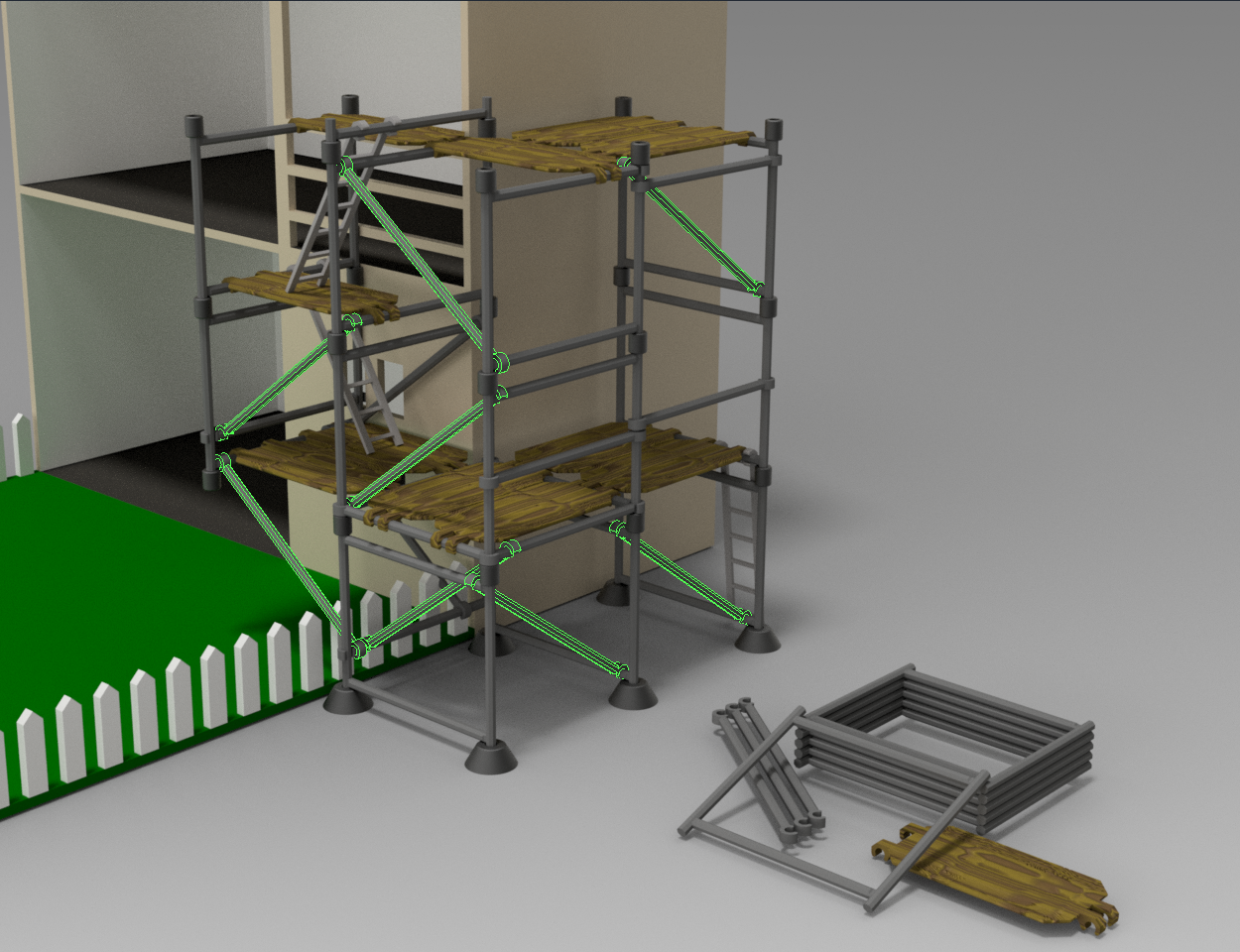 Mini Scaffolding (outside the 'Dollhouse' box) by Joker | Download free STL model | Printables.com