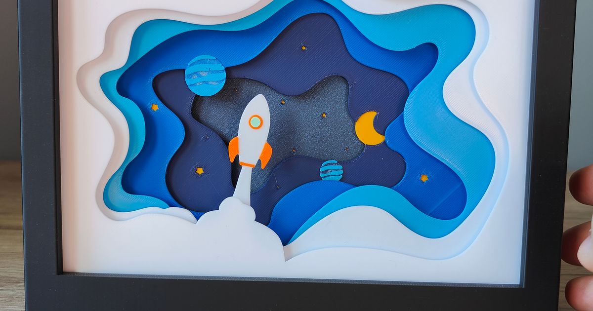 Space Shadow Box A by TheCraftyMaker | Printables Store