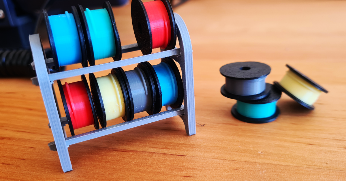 Miniature filament shelf with spools by Molodos | Download free STL ...