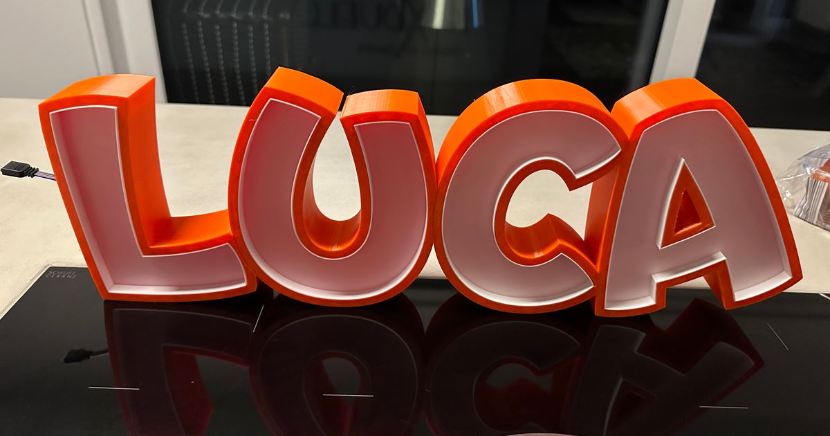 LUCA LED- Namenslampe (Name lamp) by Tomsen | Download free STL model ...