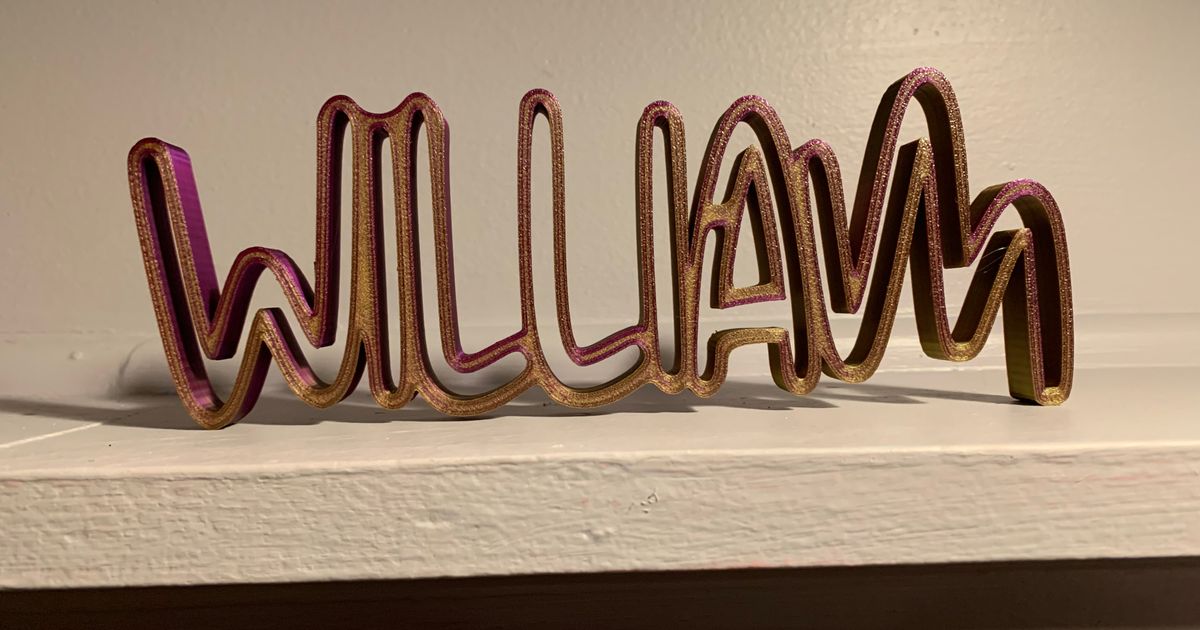 William Bubble Name Sign by alexfp64 | Download free STL model ...