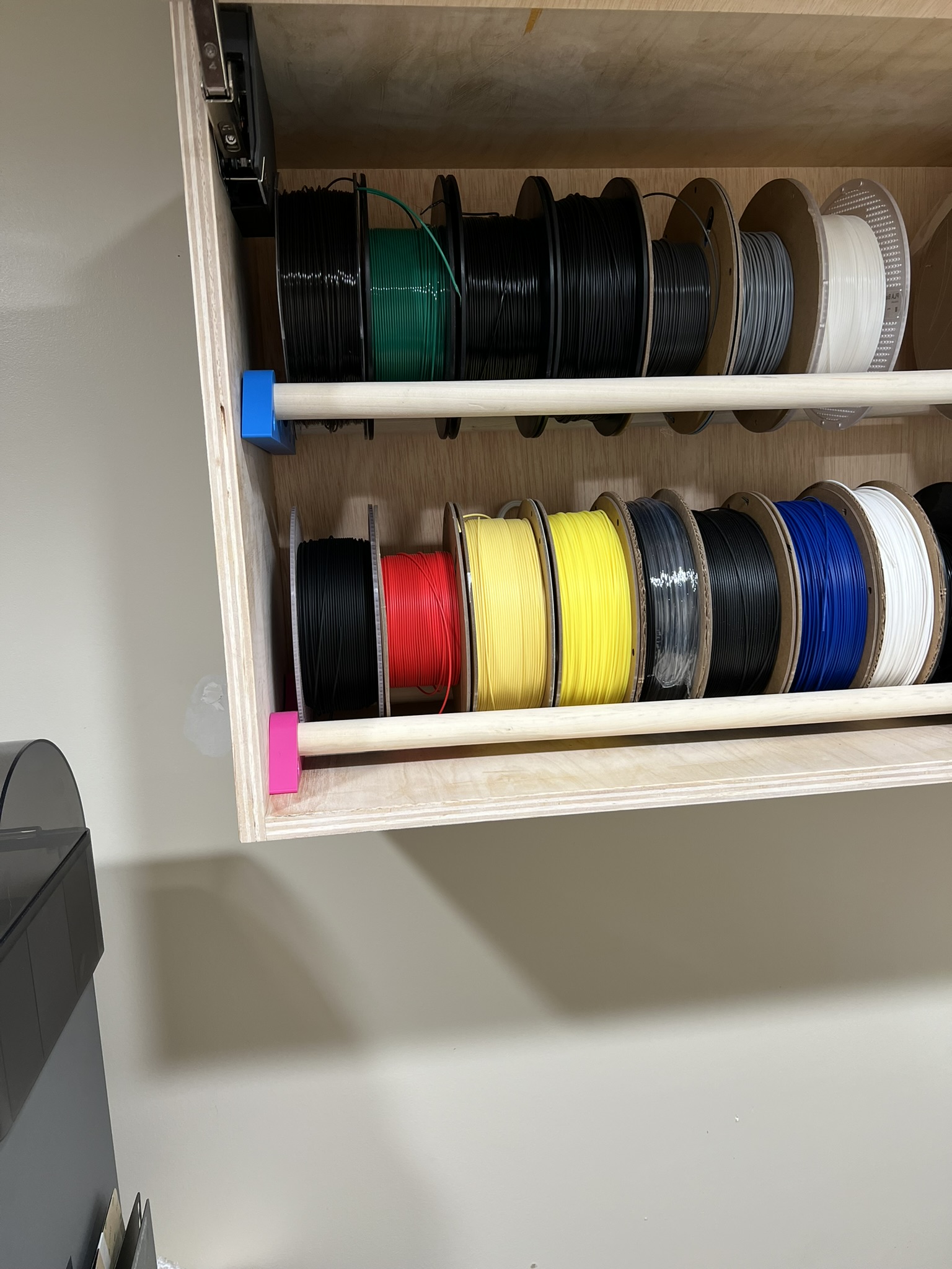 Filament Cabinet Spool Rod Holder by boasist | Download free STL model ...