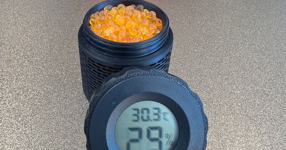 Hygrometer Cap for Silica gel spool container by MN | Download free STL ...