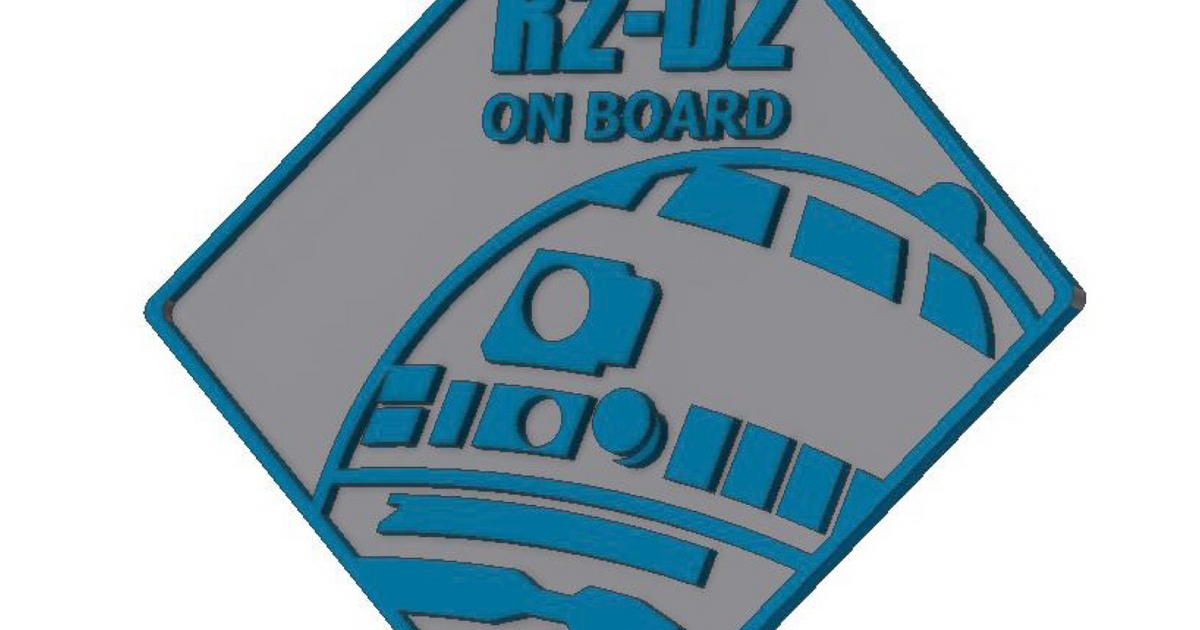 R2-D2 Droid on board - car sign by JamesR5D4 | Download free STL model ...