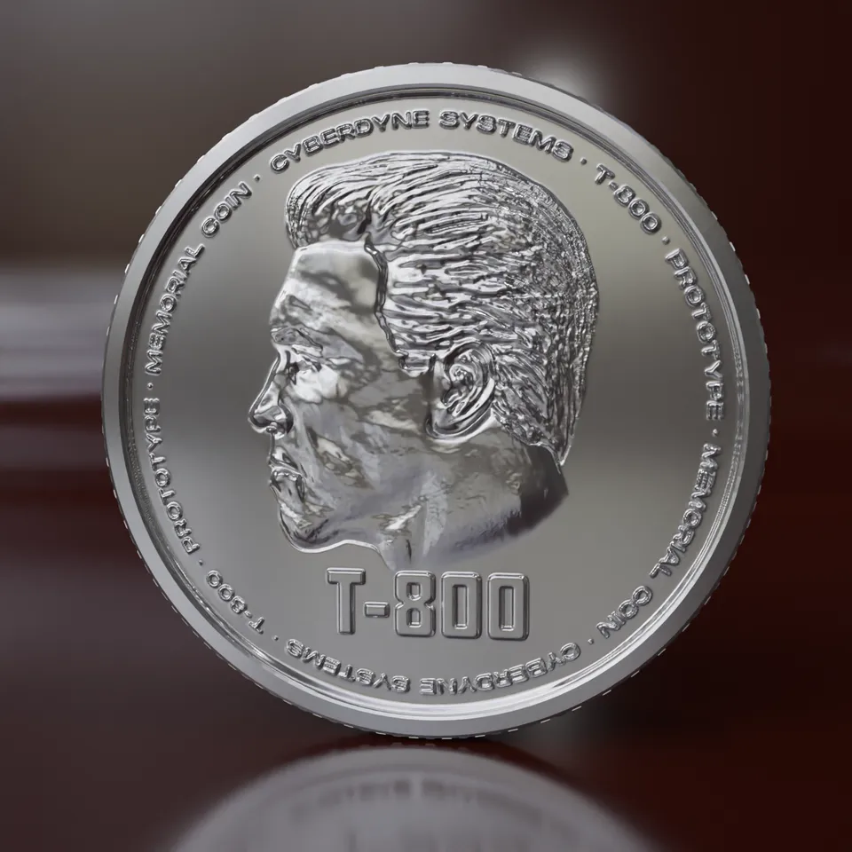 Terminator T-800 memorial coin by Grafit | Download free STL model ...