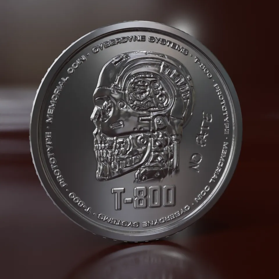 Terminator T-800 memorial coin by Grafit | Download free STL model ...
