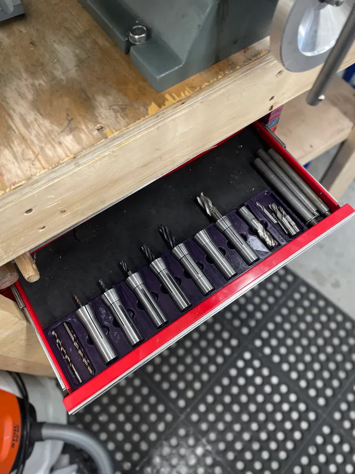 R8 Collet & End Mill Drawer Organization by wzrd. | Download free STL ...