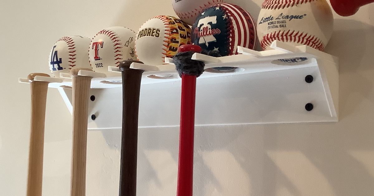 mini bat and souvenir ball display by Hoani3D | Download free STL model ...