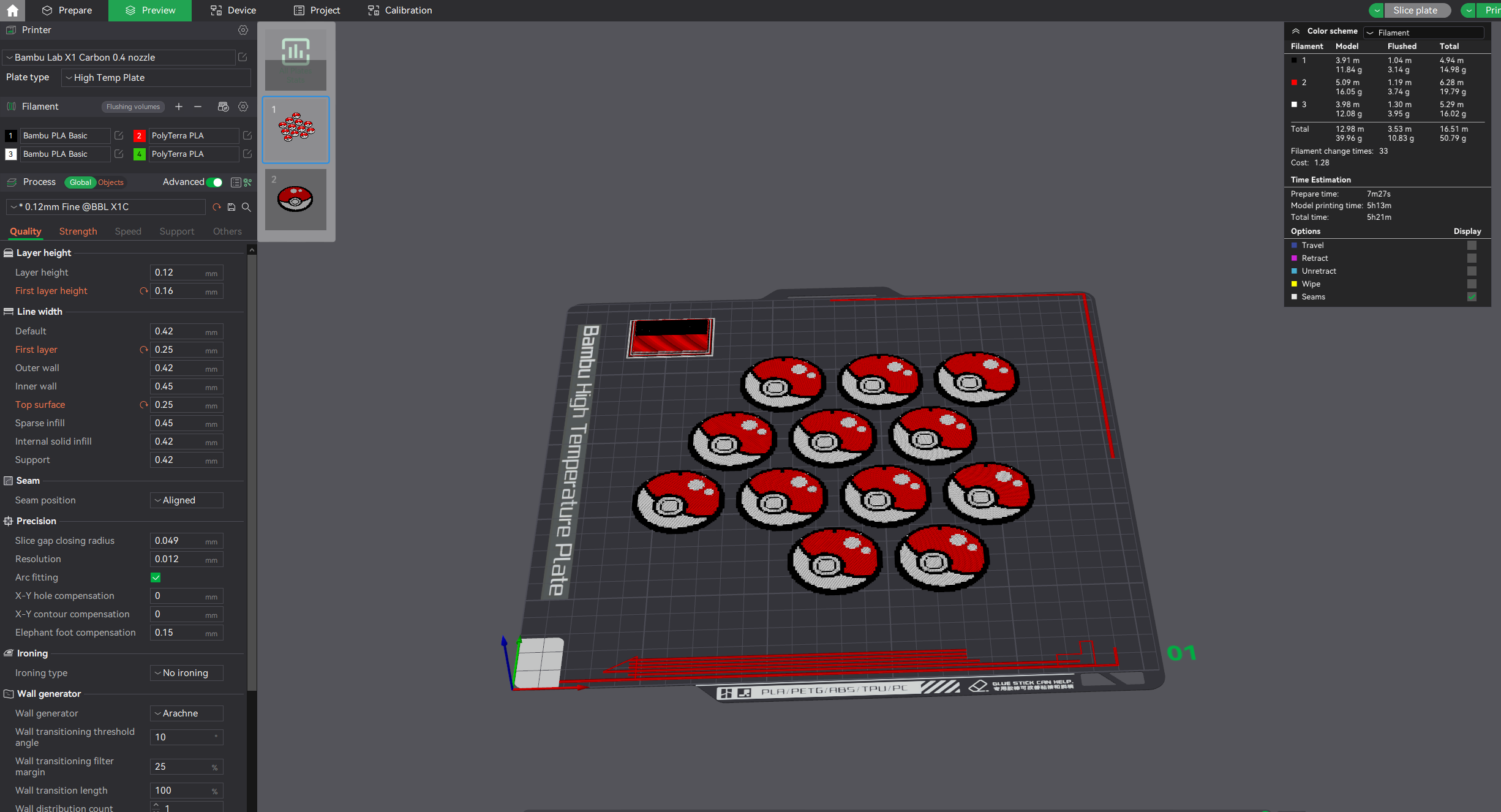 Pokeball 2D Keychain For Multicolor Printers by frank minniti ...