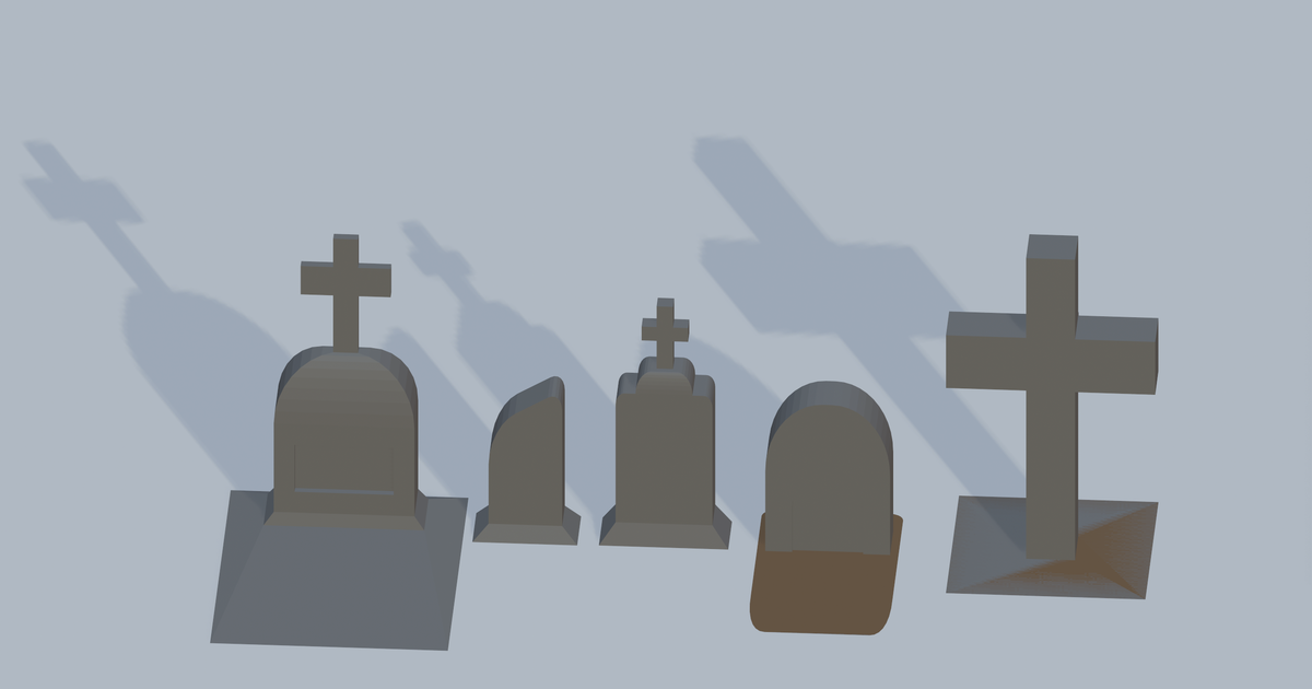 Miniature Gravestones pack by Lowich | Download free STL model ...