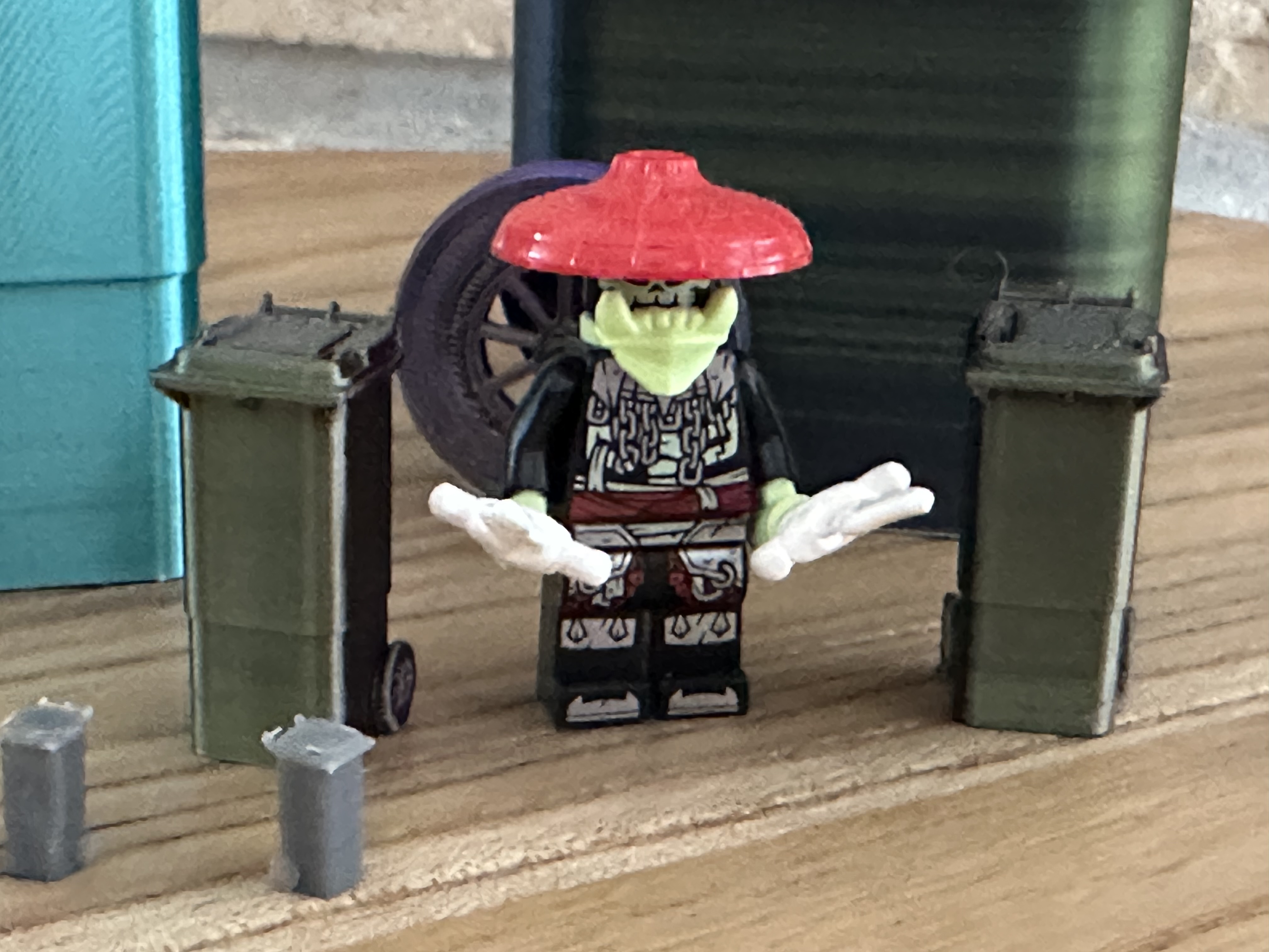 Mülltonne, Biotonne, Restmüll 80l Maßstab 1:6, 1:12, LEGO, Spurweite H0, Trashbin, Trash can ...