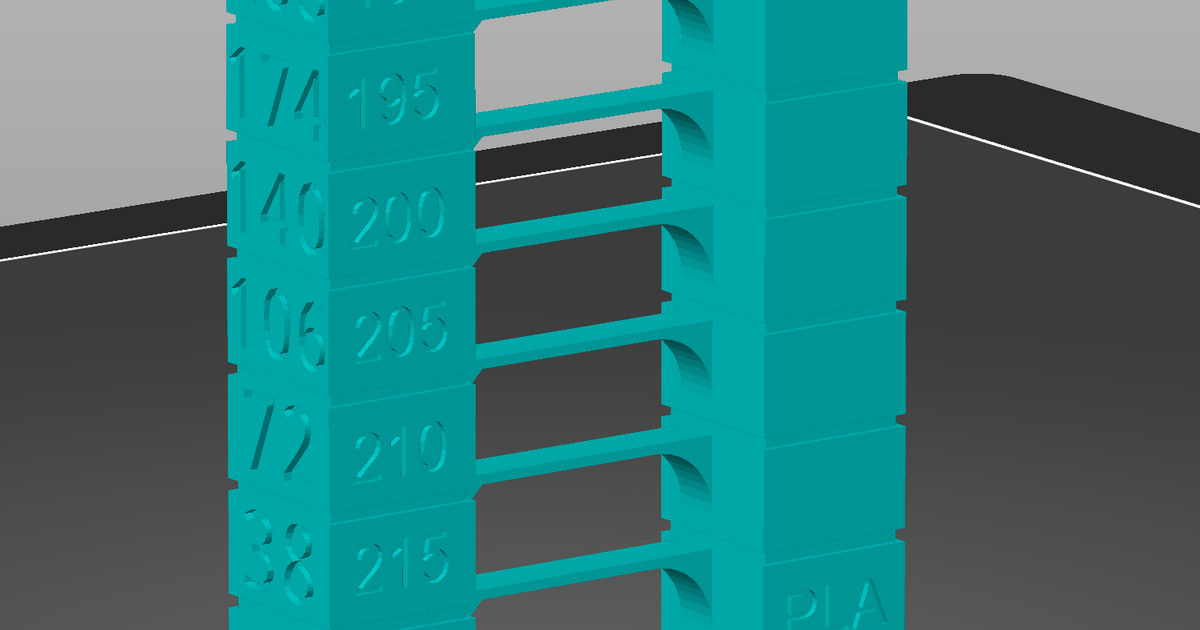 PLA Temp Tower with Layer Height by Sean | Download free STL model ...
