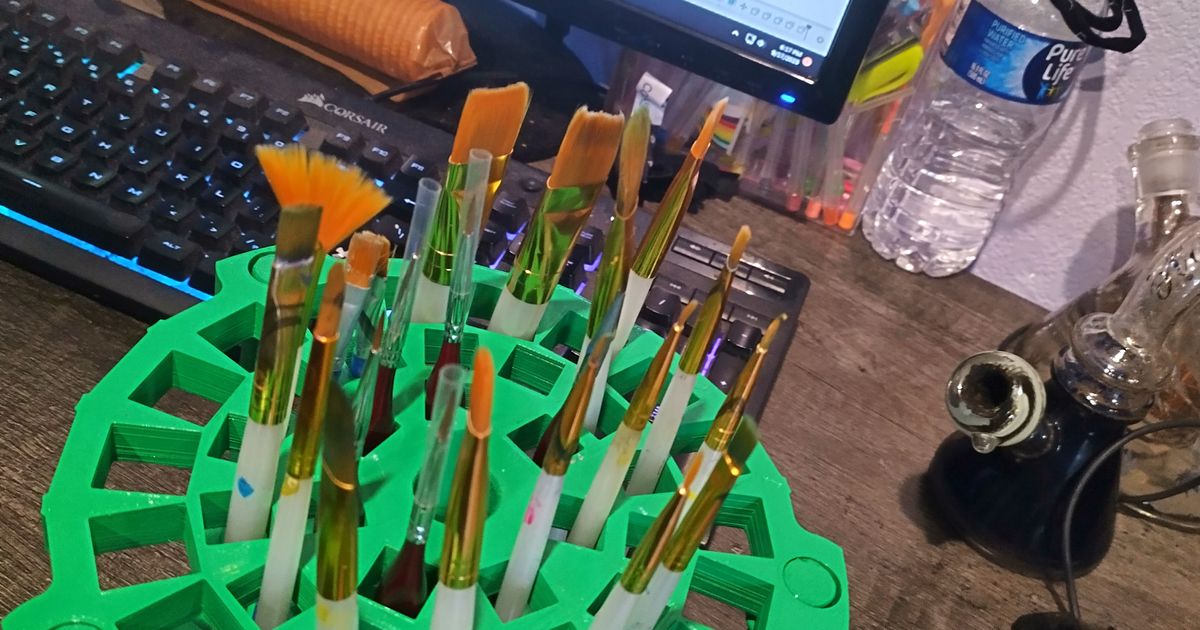 Paint brush holder by VPR420Sj | Download free STL model | Printables.com