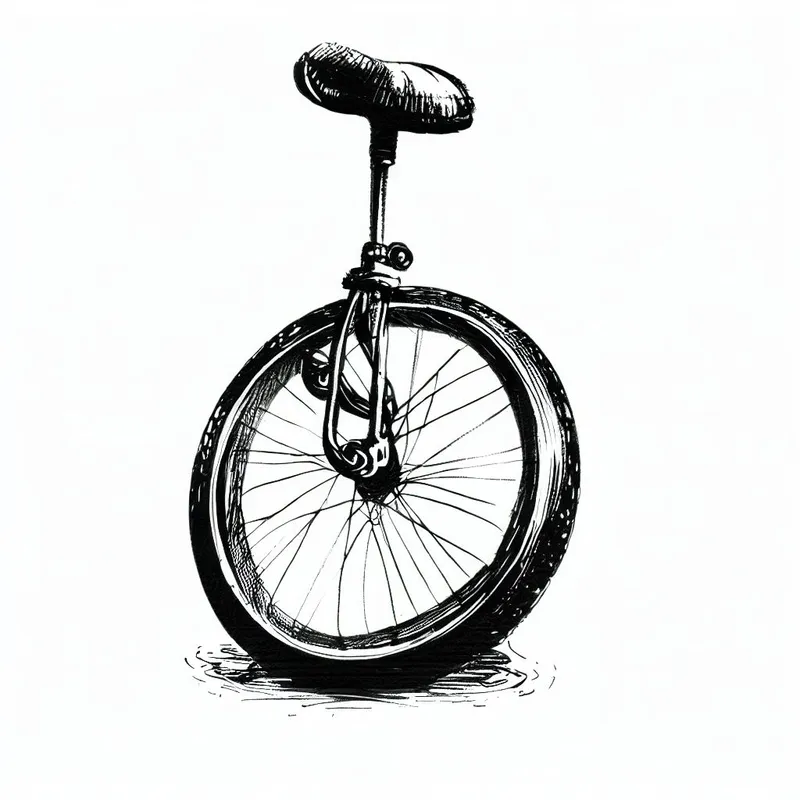 Vintage Unicycle Drawing