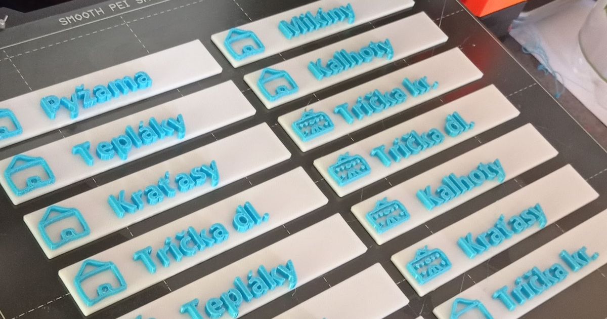 Customizable 2-color Clothes Labels by 3dMike | Download free STL model ...