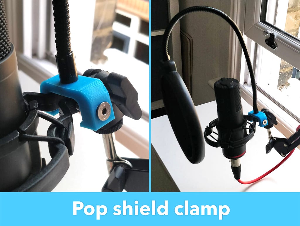 Pop shield clamp by splabble | Download free STL model | Printables.com