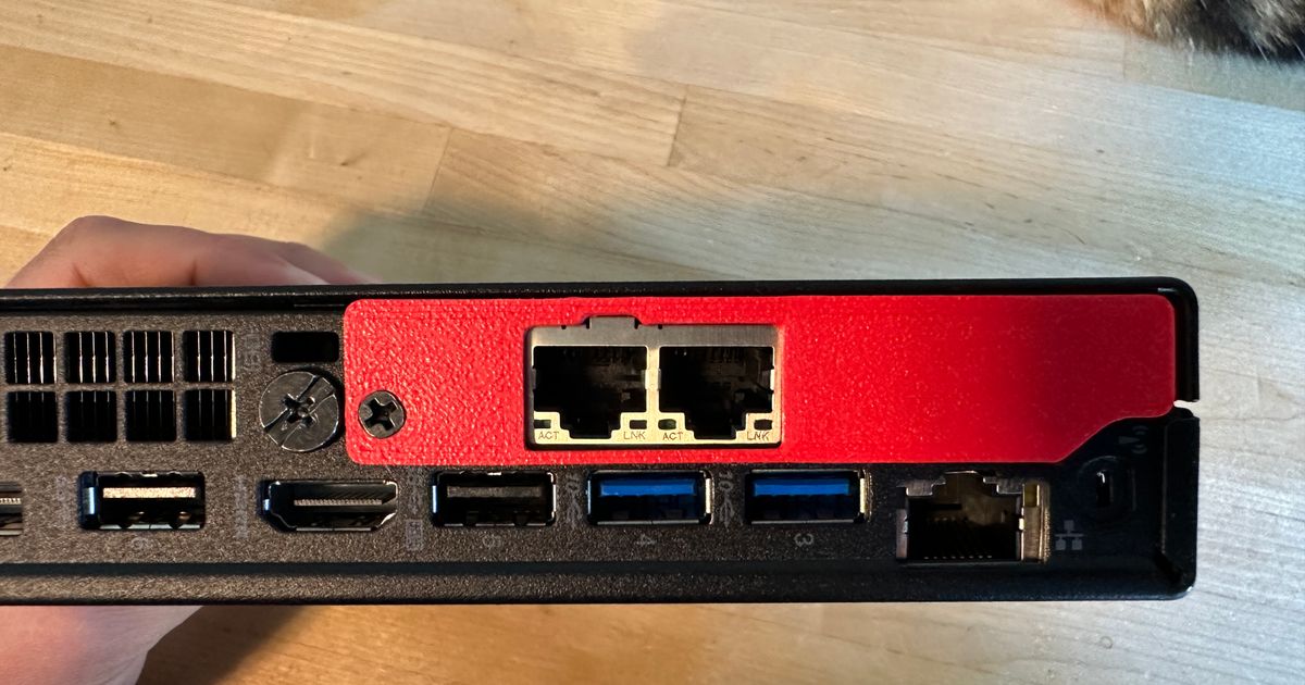 Lenovo Tiny PCIe I350-T2 Baffle/PCIe Cover by therick | Download free STL model | Printables.com