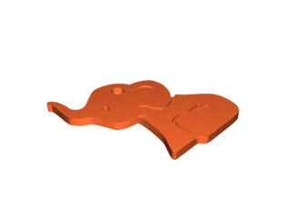 Cute Elephant Keychain by Vladek | Download free STL model | Printables.com