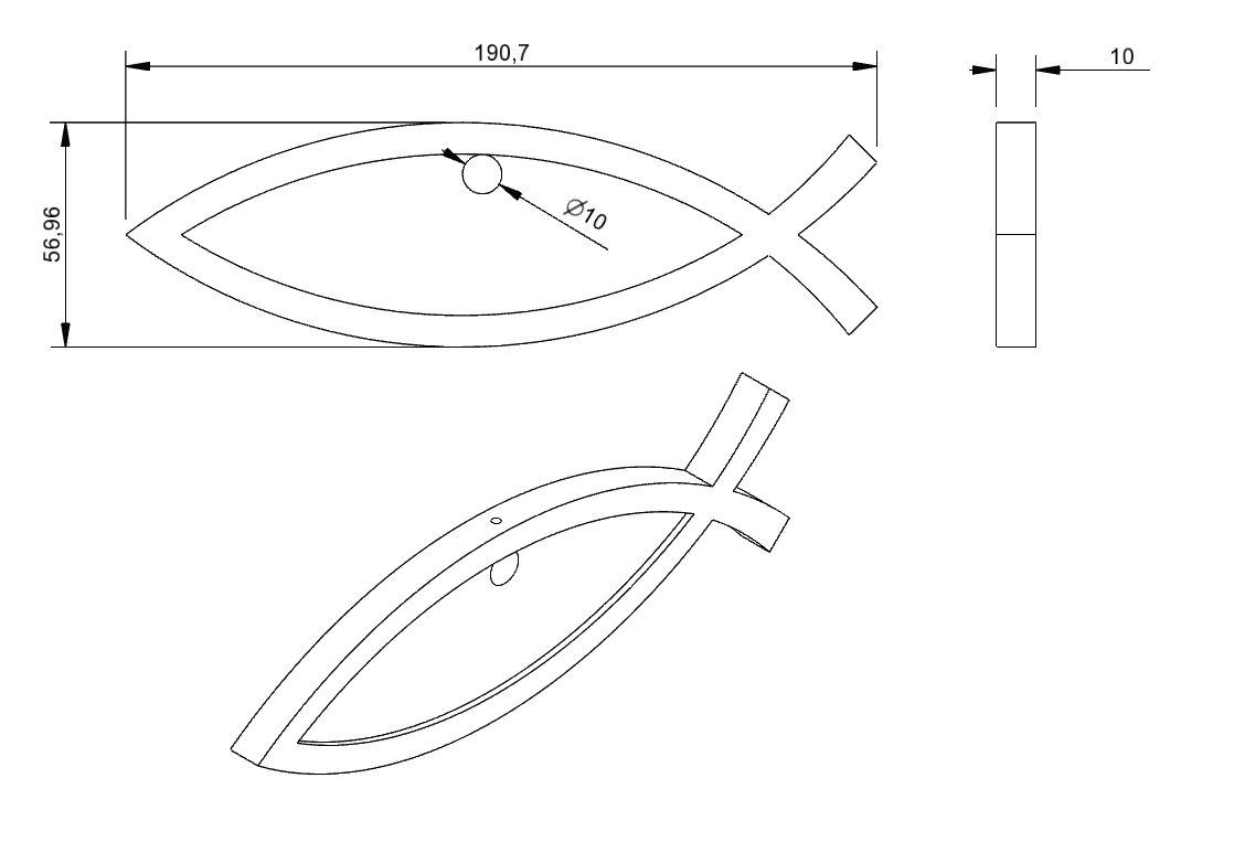 Ichthys fish hanger by a123qwertz567 | Download free STL model ...
