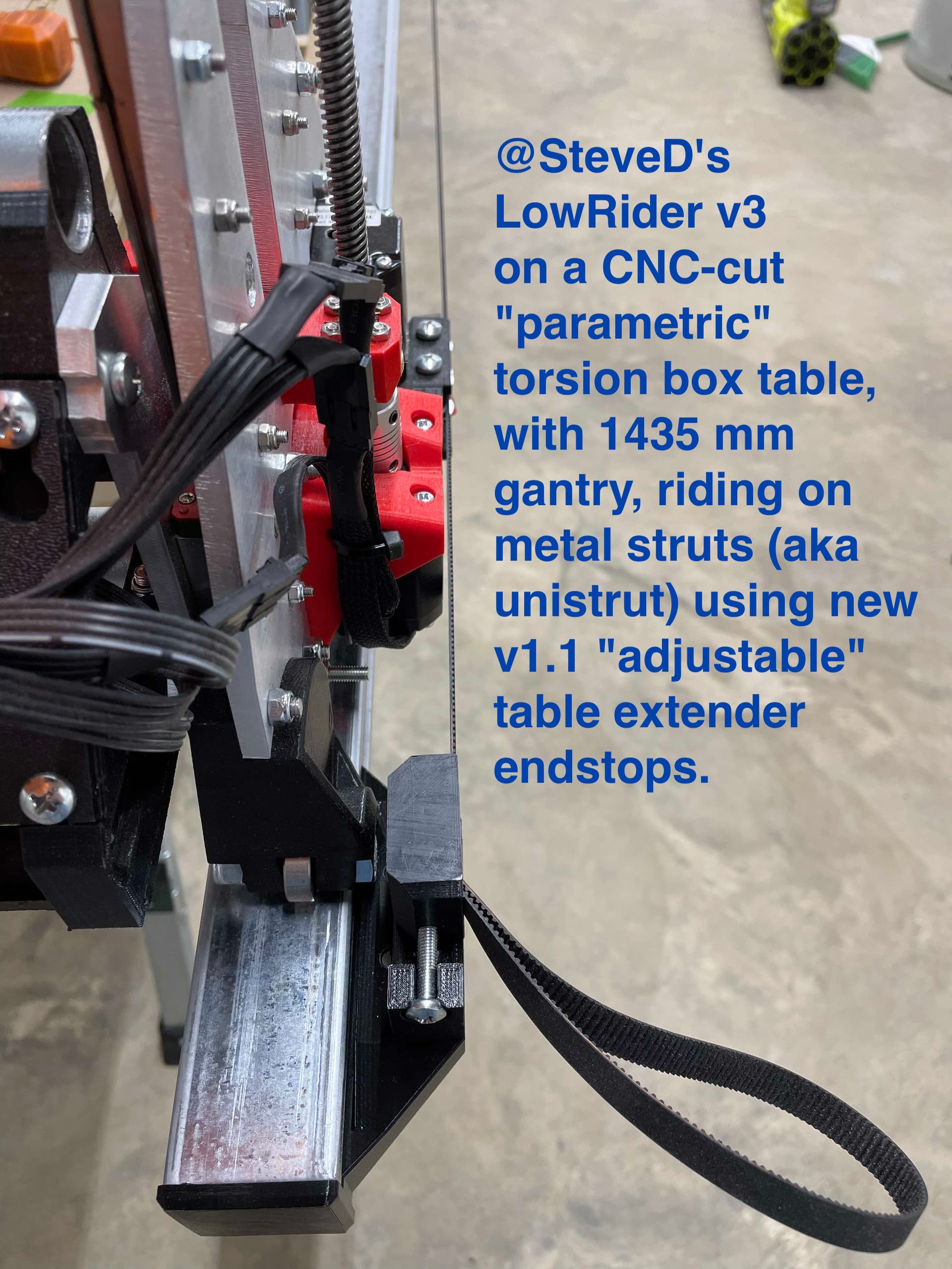 LowRider 3 CNC - table extenders to use metal struts with LR3 table ...