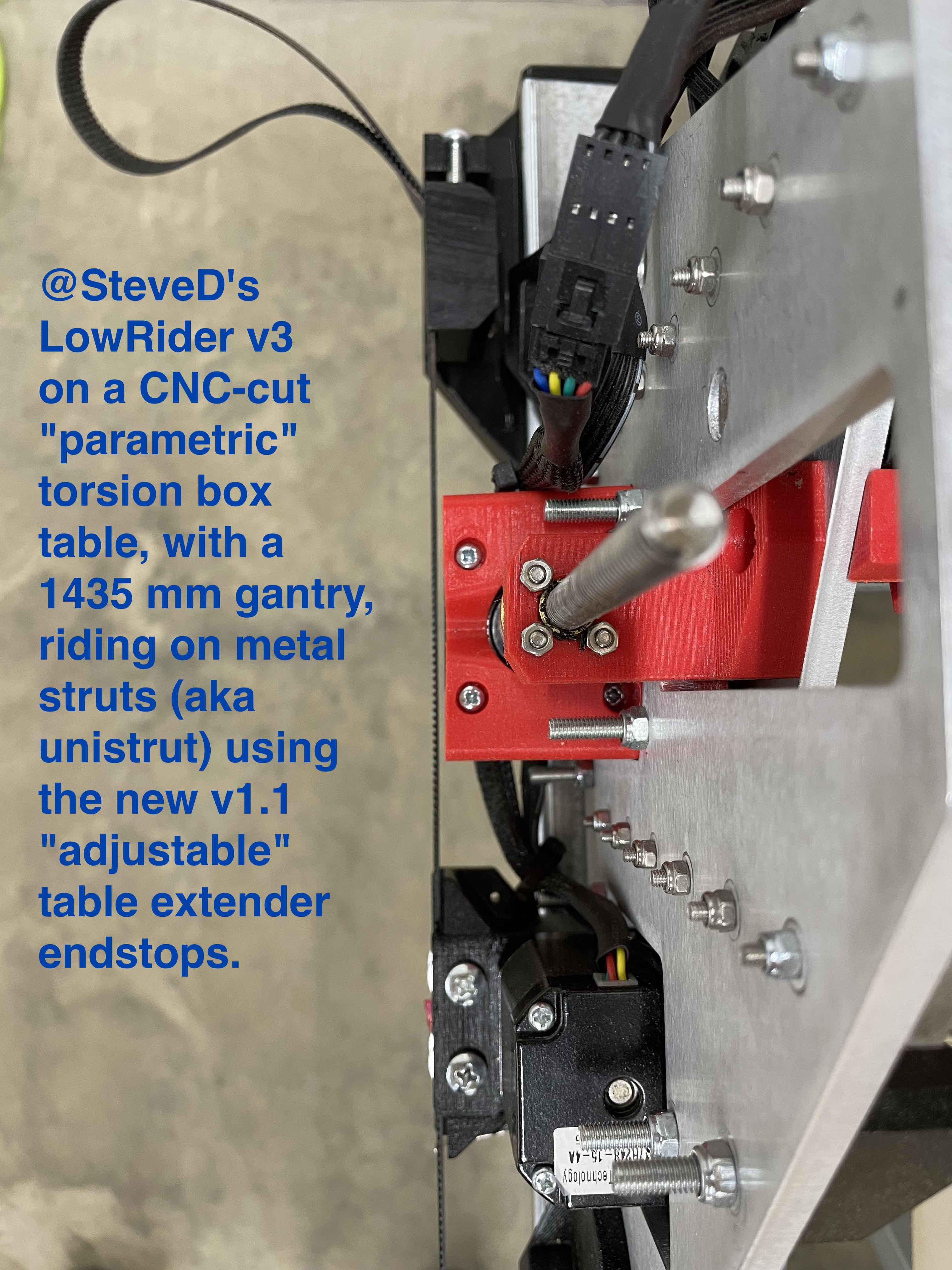 LowRider 3 CNC - table extenders to use metal struts with LR3 table ...